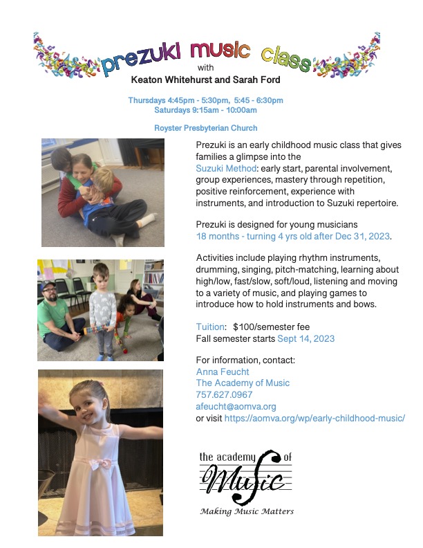 Early Childhood Music – The Academy of Music | Norfolk VA